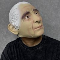China Realistic Elderly Man Face Mask Halloween Cosplay Old Grandpa Full Head Latex Mask Wrinkle Face Prop for sale