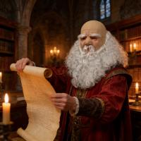 China Realistic Santa Claus Mask Bald Old Man Latex Headgear with Long White Beard Christmas Cosplay Costume Prop for sale