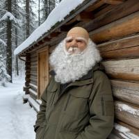 China Realistic Santa Claus Mask Bald Old Man Latex Headgear with Long White Beard Christmas Cosplay Costume Prop for sale