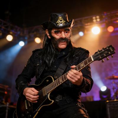 China Realistic Heavy Metal Rocker Mask with Hair and Hat Biker Outlaw Full Head Latex Cosplay Prop for Halloween for sale