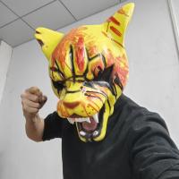 China Creepy Cat Mask with Terrifying Design Premium Latex Material and Full Head Coverage for Halloween for sale