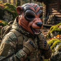 China Fierce Beast Design Latex Mask with Premium Latex Material and Full Head Coverage for Halloween and Cosplay for sale