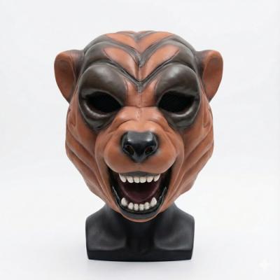 China Fierce Beast Design Latex Mask with Premium Latex Material and Full Head Coverage for Halloween and Cosplay for sale