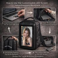 China Smart Programmable LED Backpack with Screen, Customizable Digital Display for Travel, School, and Business - Unisex for sale