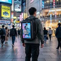 China Smart Programmable LED Backpack with Screen, Customizable Digital Display for Travel, School, and Business - Unisex for sale