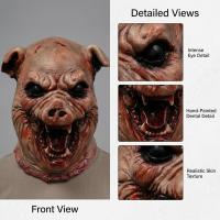 China Realistic Zombie Pig Latex Mask Full Head Horror Animal Monster Mask for Halloween Cosplay Costume Party for sale