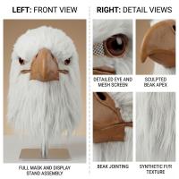China Realistic Bald Eagle Head Mask White Feather Latex Animal Mask For Halloween Cosplay Party Prop for sale