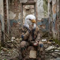 China Realistic Bald Eagle Head Mask White Feather Latex Animal Mask For Halloween Cosplay Party Prop for sale