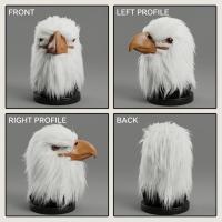 China Realistic Bald Eagle Head Mask White Feather Latex Animal Mask For Halloween Cosplay Party Prop for sale