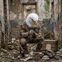 China Realistic Bald Eagle Head Mask White Feather Latex Animal Mask For Halloween Cosplay Party Prop for sale