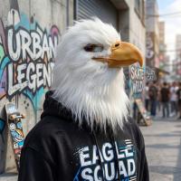 China Realistic Bald Eagle Head Mask White Feather Latex Animal Mask For Halloween Cosplay Party Prop for sale