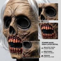 China Realistic Latex Zombie Mask One Size Fit Most for Halloween Parties and Cosplay for sale