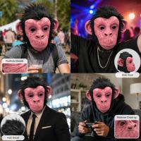 China Realistic Chimpanzee Latex Mask - Full Head Monkey Mask with Faux Fur for Cosplay & Parties for sale