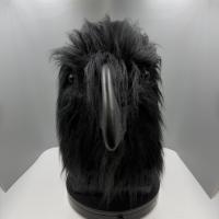 China Realistic Black Raven Mask with Faux Fur - Gothic Crow Head Mask for Cosplay & Theater for sale