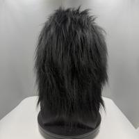 China Realistic Black Raven Mask with Faux Fur - Gothic Crow Head Mask for Cosplay & Theater for sale
