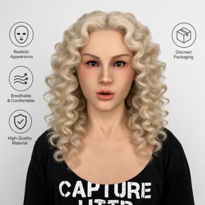China Ultra-Realistic Female Silicone Mask with Medical-Grade Material and Hyper-Realistic Skin Texture for Professional Cosplay for sale