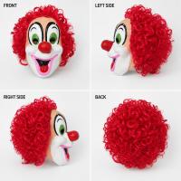 China Classic Clown Mask with Curly Red Wig for Halloween, Cosplay, Parties - Funny Face Latex Mask, One Size Fits Most for sale