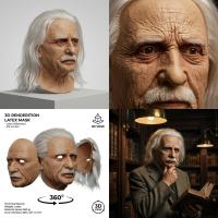 China Deluxe Lifelike Elder Man Human Face Mask, Highly Detailed Realistic Skin Silicone Mask for Cosplay, Halloween, and Pranks for sale