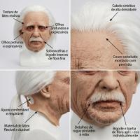 China Deluxe Lifelike Elder Man Human Face Mask, Highly Detailed Realistic Skin Silicone Mask for Cosplay, Halloween, and Pranks for sale