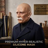 China Lifelike Old Man Latex Face Mask Elder Grandpa Disguise with Mustache Halloween Party Prop for sale