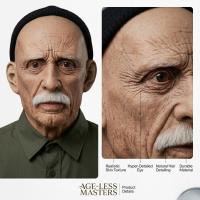 China Lifelike Old Man Latex Face Mask Elder Grandpa Disguise with Mustache Halloween Party Prop for sale