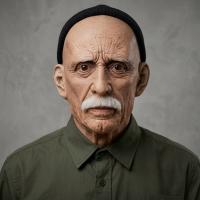 China Lifelike Old Man Latex Face Mask Elder Grandpa Disguise with Mustache Halloween Party Prop for sale