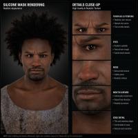 China Realistic Bearded Male Silicone Full Head Mask with Lifelike Human Face, Natural Skin Texture and Facial Hair for Cosplay, Halloween, Masquerade, Stage Performance, Costume Parties and Photoshoots for sale
