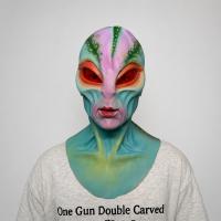 China Ultra-Realistic Alien Silicone Full Head Mask with Hand-Painted Creature Details, Soft Skin Texture and Comfortable Fit for Collectors, Cosplay, Film Makeup, Stage Shows for sale