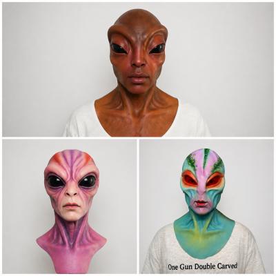 China Ultra-Realistic Alien Silicone Full Head Mask with Hand-Painted Creature Details, Soft Skin Texture and Comfortable Fit for Collectors, Cosplay, Film Makeup, Stage Shows for sale