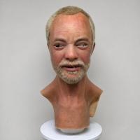 China Premium Hyper-Realistic Male Silicone Full Head Mask with Hand-Punched Facial Hair, Ultra-Soft Skin Texture, Natural Face Details for Special Effects, Cosplay and Collections for sale