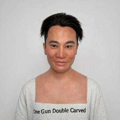 China Ultimate Realistic Male Silicone Full Head Mask with Lifelike Skin Texture, Handcrafted Facial Details and Hand-Punched Hair for Cinematic Arts, Cosplay, Stage Performance for sale