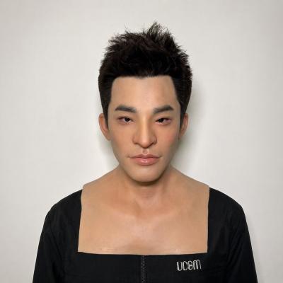 China Professional Grade Hyper-Realistic Male Silicone Full Head Mask with Breathable Ultra-Soft Lifelike Skin Texture for Cinematography, Cosplay, Stage Performance, Special Effects for sale