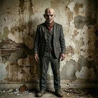 China Sinister Bald Devil Mask with Cross Mark, Realistic Horror Party Mask for sale