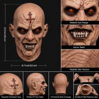 China Sinister Bald Devil Mask with Cross Mark, Realistic Horror Party Mask for sale