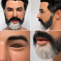 China Hyper-Realistic Male Silicone Mask with Hand-Punched Hair and Beard - Professional Medical Grade Lifelike Head Mask for Art Display, Cosplay, and Ultra-Realistic Disguise Solutions for sale