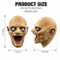 China Terrifying Screaming Latex Full-Face Mask Featuring Exaggerated Wrinkles and Dramatic Expression, Perfect for Cosplay, Halloween, Costume Parties, and Theatrical Use for sale