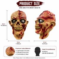 China Realistic Zombie Full-Face Latex Mask with Decayed Skin, Yellow Teeth, and Horror Detailing for Halloween, Cosplay, Party, or Themed Events for sale