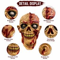 China Realistic Zombie Full-Face Latex Mask with Decayed Skin, Yellow Teeth, and Horror Detailing for Halloween, Cosplay, Party, or Themed Events for sale