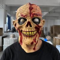 China Realistic Zombie Full-Face Latex Mask with Decayed Skin, Yellow Teeth, and Horror Detailing for Halloween, Cosplay, Party, or Themed Events for sale