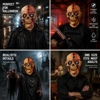 China Realistic Zombie Full-Face Latex Mask with Decayed Skin, Yellow Teeth, and Horror Detailing for Halloween, Cosplay, Party, or Themed Events for sale