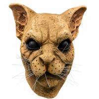 China Realistic Cat Full-Face Latex Mask with Whiskers, Detailed Textures, and Lifelike Features for Halloween, Cosplay, Costume Parties, and Themed Events for sale