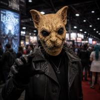 China Realistic Cat Full-Face Latex Mask with Whiskers, Detailed Textures, and Lifelike Features for Halloween, Cosplay, Costume Parties, and Themed Events for sale