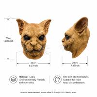 China Realistic Cat Full-Face Latex Mask with Whiskers, Detailed Textures, and Lifelike Features for Halloween, Cosplay, Costume Parties, and Themed Events for sale