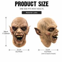 China Realistic Horror Full-Face Latex Mask with Sharp Teeth, Lifelike Textures, Open Mouth Expression, Perfect for Halloween, Cosplay, Costume Events, and Themed Parties for sale