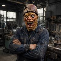 China Realistic Horror Warrior Full-Face Latex Mask with Lifelike Textures, Open Mouth, and Scars for Halloween, Cosplay, and Themed Events for sale