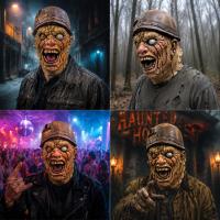 China Realistic Horror Warrior Full-Face Latex Mask with Lifelike Textures, Open Mouth, and Scars for Halloween, Cosplay, and Themed Events for sale