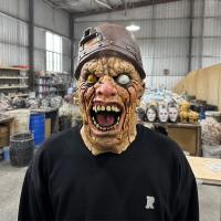 China Realistic Horror Warrior Full-Face Latex Mask with Lifelike Textures, Open Mouth, and Scars for Halloween, Cosplay, and Themed Events for sale