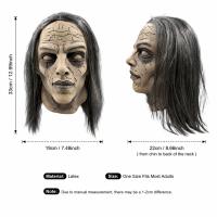 China Realistic Cracked Zombie Full-Face Latex Mask with Long Hair, Lifelike Cracks, and Horror Detailing for Halloween, Cosplay, Costume Parties, and Themed Events for sale