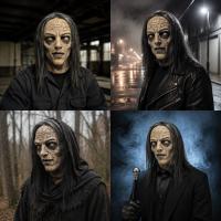China Realistic Cracked Zombie Full-Face Latex Mask with Long Hair, Lifelike Cracks, and Horror Detailing for Halloween, Cosplay, Costume Parties, and Themed Events for sale