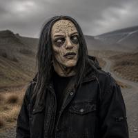 China Realistic Cracked Zombie Full-Face Latex Mask with Long Hair, Lifelike Cracks, and Horror Detailing for Halloween, Cosplay, Costume Parties, and Themed Events for sale